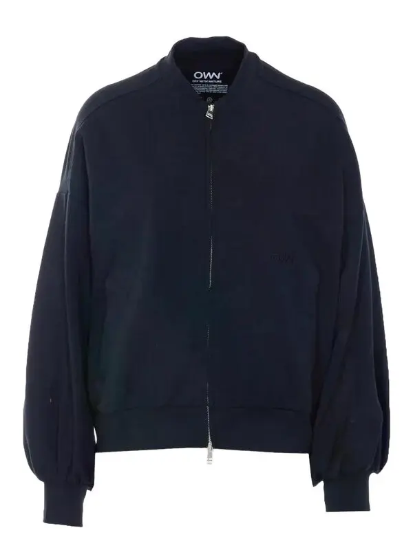 OWN Logo Embroidered Bomber Jacket - Blue