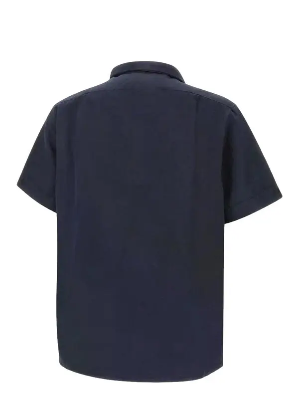 PERFECTION Short-sleeve Chest-pocket Shirt - Blue