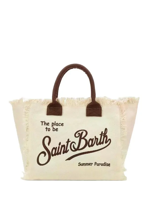 MC2 SAINT BARTH Embroidered Tote Bag - Neutrals