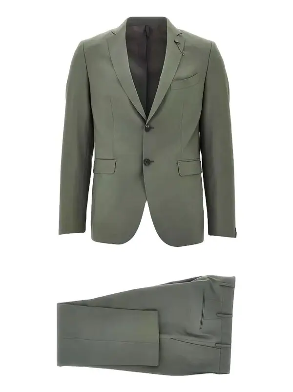 SANTANIELLO Single-breasted Notched-lapel Suit - Green
