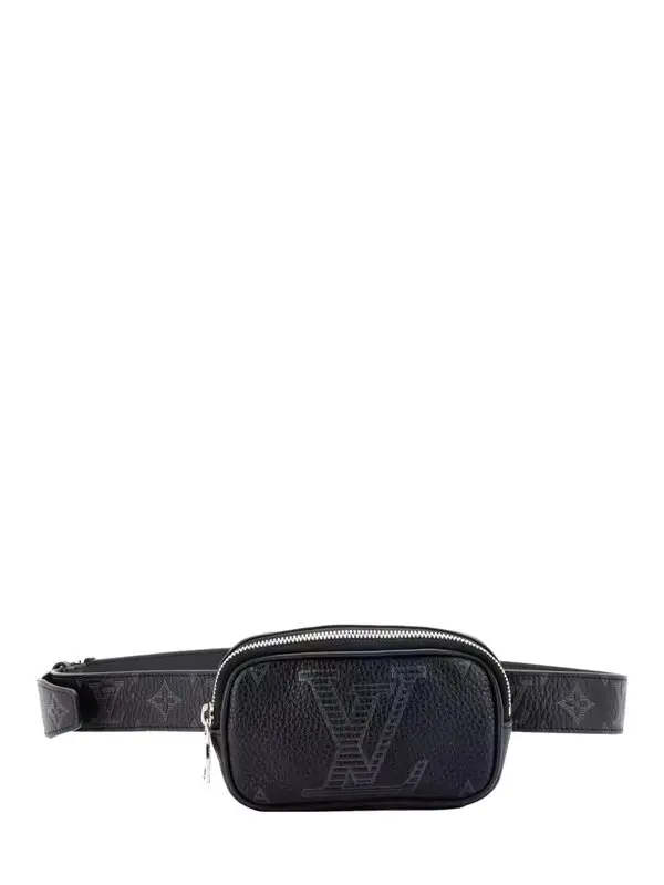 LOUIS VUITTON Monogram Shadow Giant Taurillon Leather Belt Bag - Black