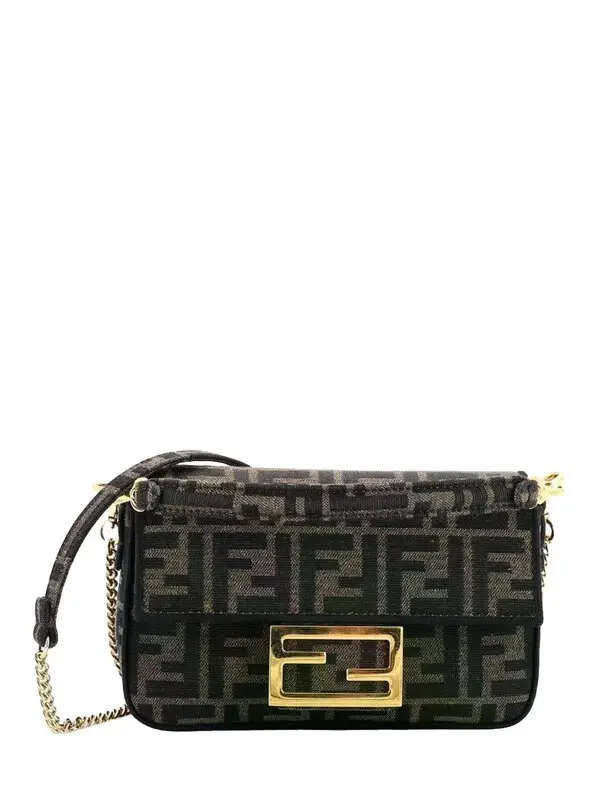 Fendi Zucca Canvas Mini Baguette Bag - Brown