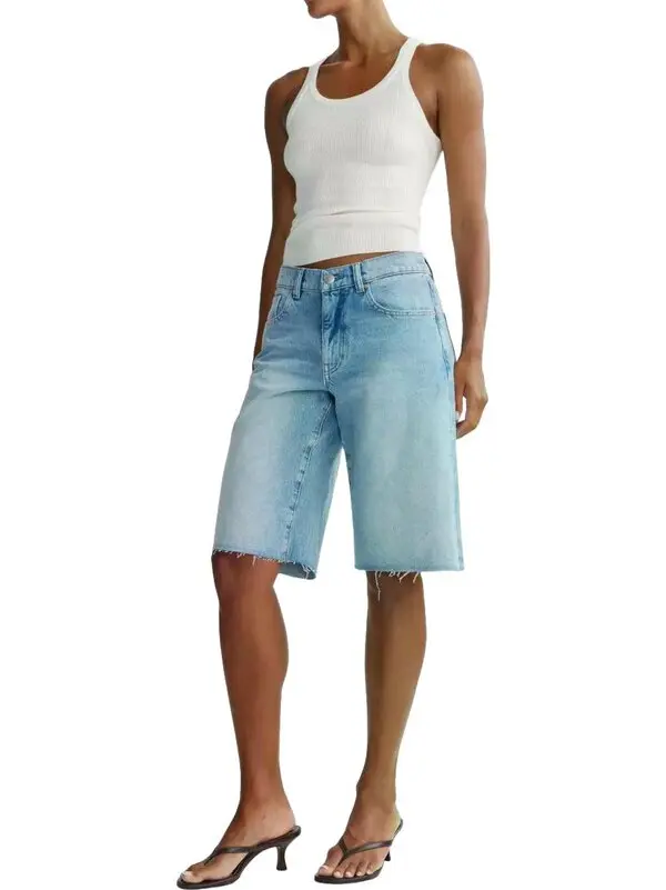 DL1961 Raw-cut Denim Shorts - Blue