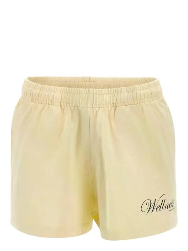 SPORTY & RICH Avenue Disco Elasticated-waist Shorts - Neutrals