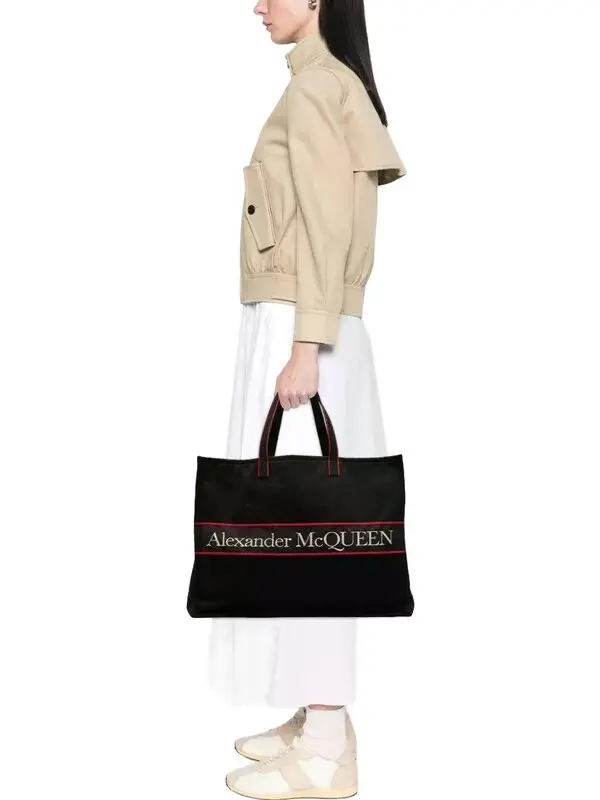 Alexander McQueen Cotton East West Selvedge Tote Bag - Black