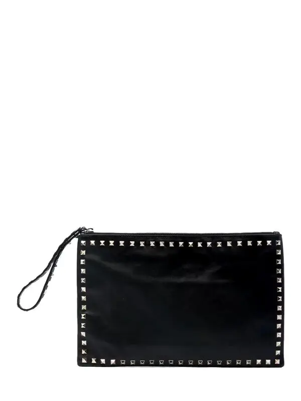 Valentino Garavani Leather Rockstud Clutch Bag - Black