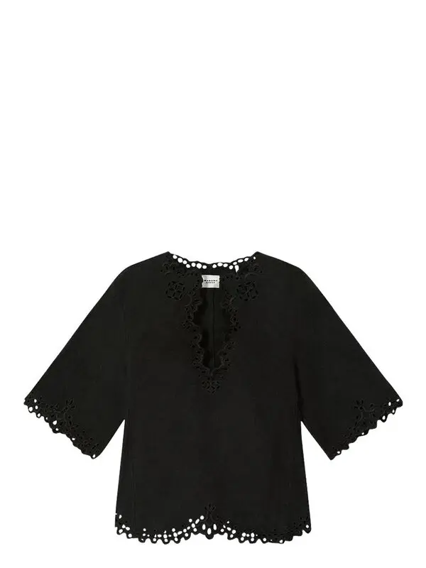 Isabel Marant Étoile Shana Broderie Anglaise Top - Black