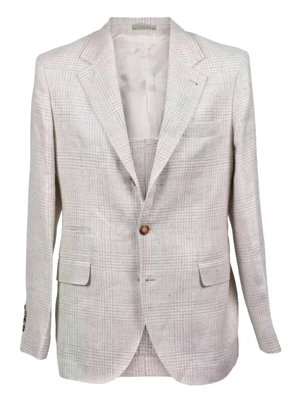Brunello Cucinelli Check-pattern Blazer - Neutrals