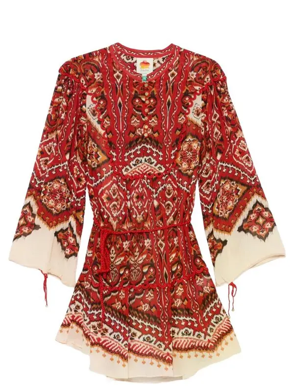 Farm Rio Geometric Pattern Mini Dress - Red