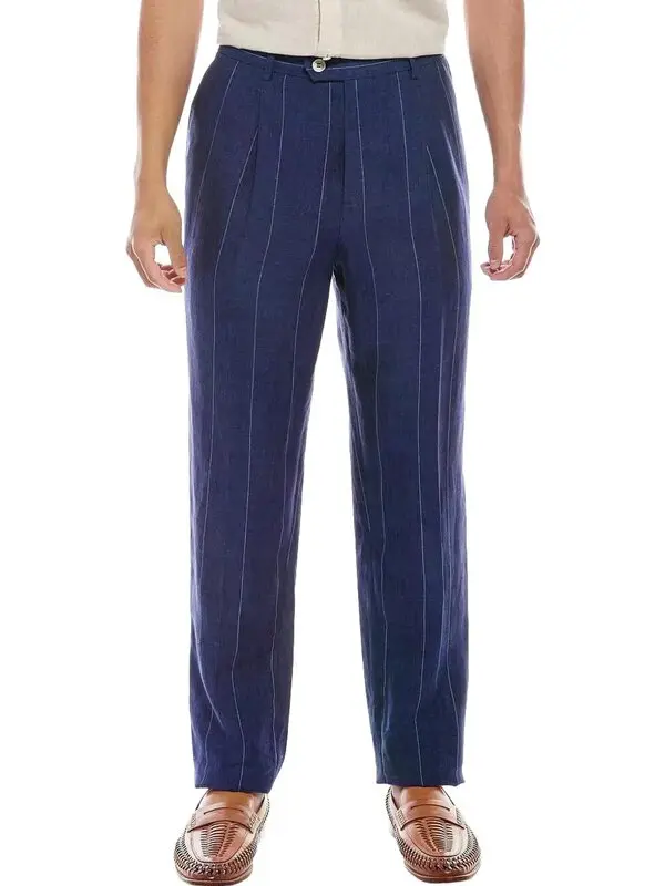 Brunello Cucinelli Pinstripe Pleated Trousers - Blue