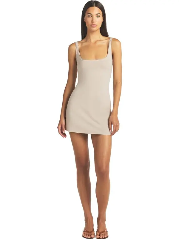 SKIMS Cotton Jersey Mini Dress - Stone