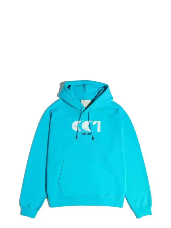 CIARAN Cc1 Logo Embroidered Hoodie - Blue