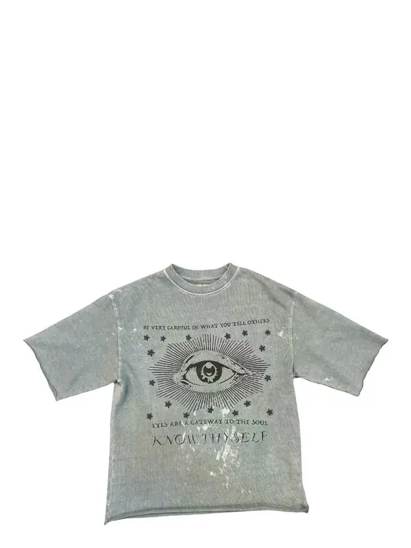 Astrum Graphic-print Distressed T-shirt - Grey