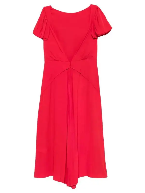 N°21 Flutter-sleeve Midi Dress - Red