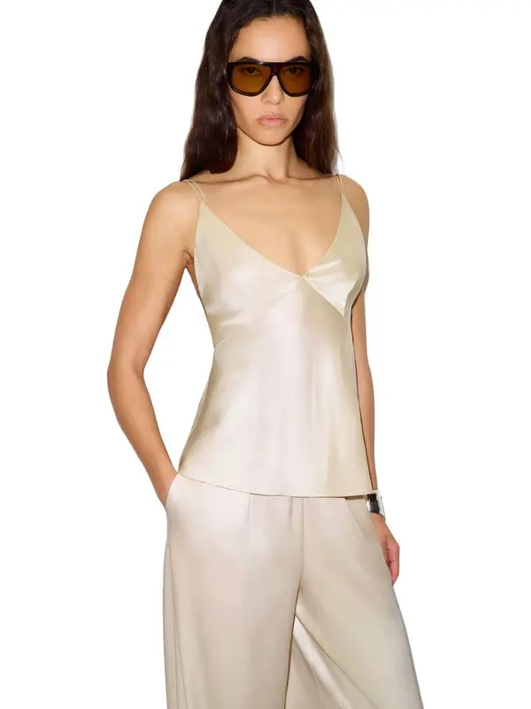 REFORMATION Jule Silk Top - Ivory