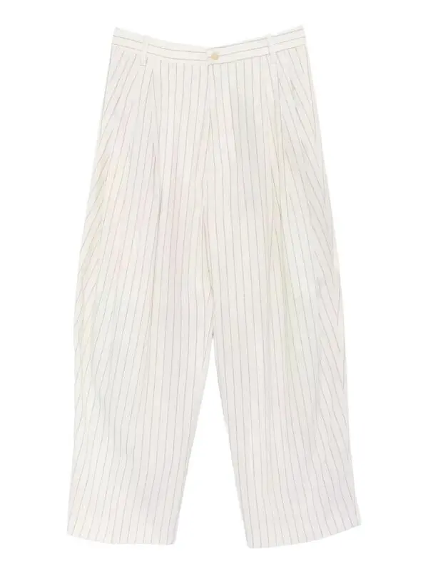 HED MAYNER Pinstripe Pleated Trousers - Neutrals