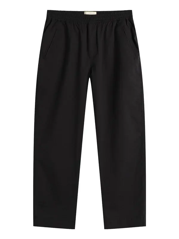 Folk Drawcord Assembly Pant - Black Seersucker