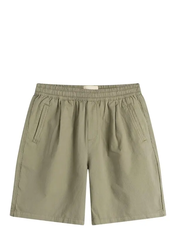 Folk Relaxed Assembly Shorts - Light Sage Mini Stripe