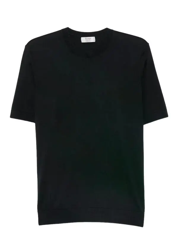 FERRANTE Short-sleeve Crew Neck Sweater - Blue