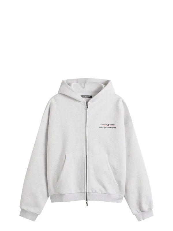 COLE BUXTON Sport Zipped Hoodie - Light Grey Marl