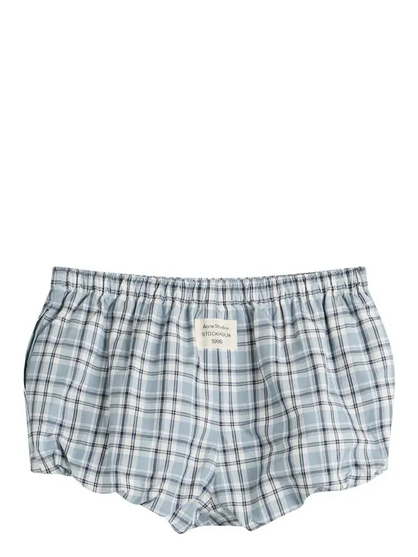 Acne Studios Pebby Check Mini Shorts - Blue/white