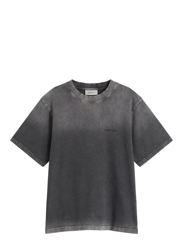 BRAM'S FRUIT Distressed Big Lemon Outline T-shirt - Shadow Black