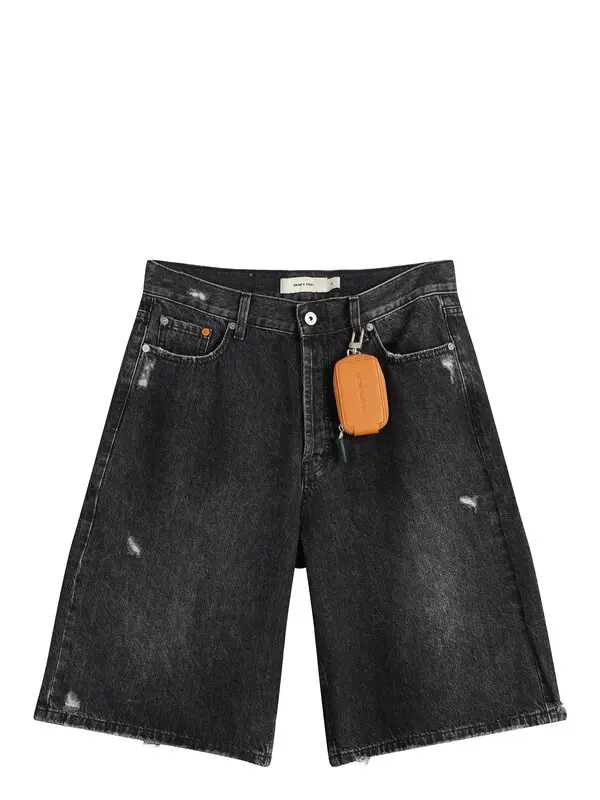 BRAM'S FRUIT Relaxed Fit Denim Shorts - Washed Black