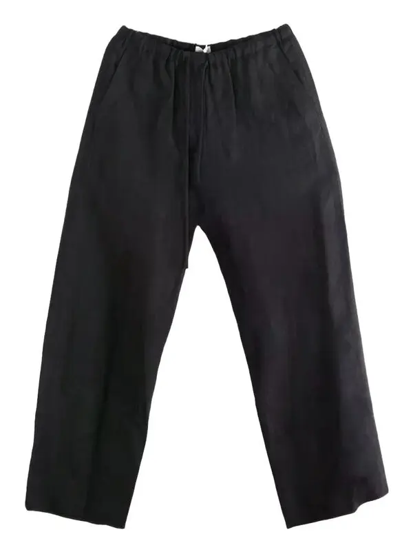 AMOMENTO Drawstring Palazzo Pants - Black
