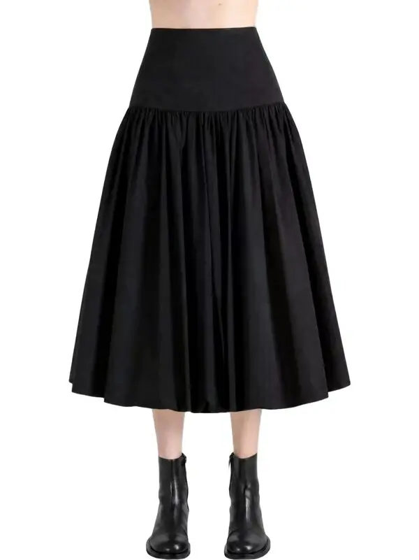 AMOMENTO Gathered A-line Skirt - Black