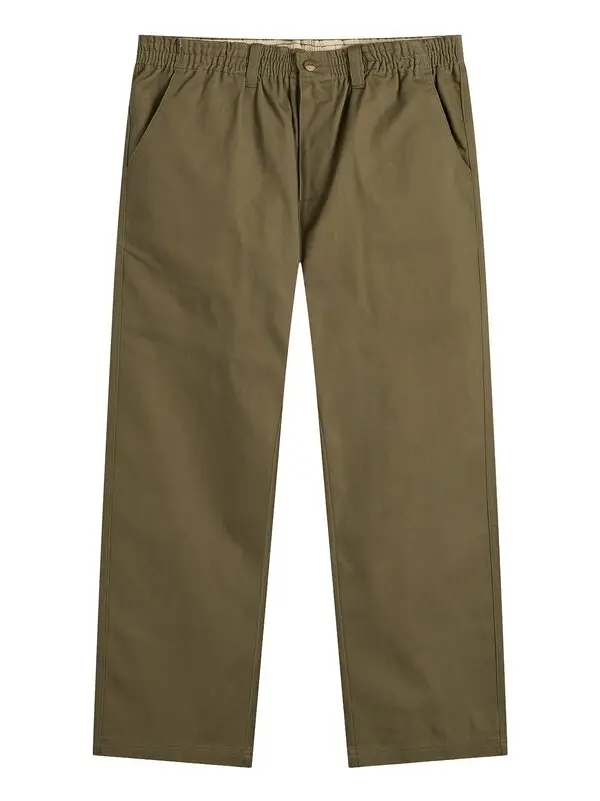 BUTTER GOODS Wide Leg Cotton Twill Trousers - Fatigue