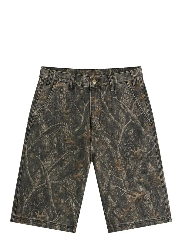 BUTTER GOODS Work Shorts - Forest Camo