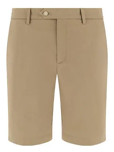 Boggi Milano Straight-leg Stretch-cotton Bermuda Shorts - Mud
