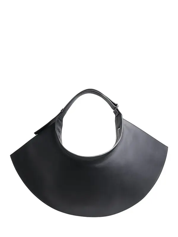 Issey Miyake Medium Leather Fin Bag - Black
