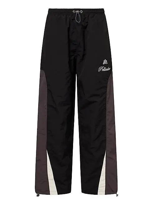 PELLADOR Embroidered-logo Panelled Shell Jogging Bottoms - Black