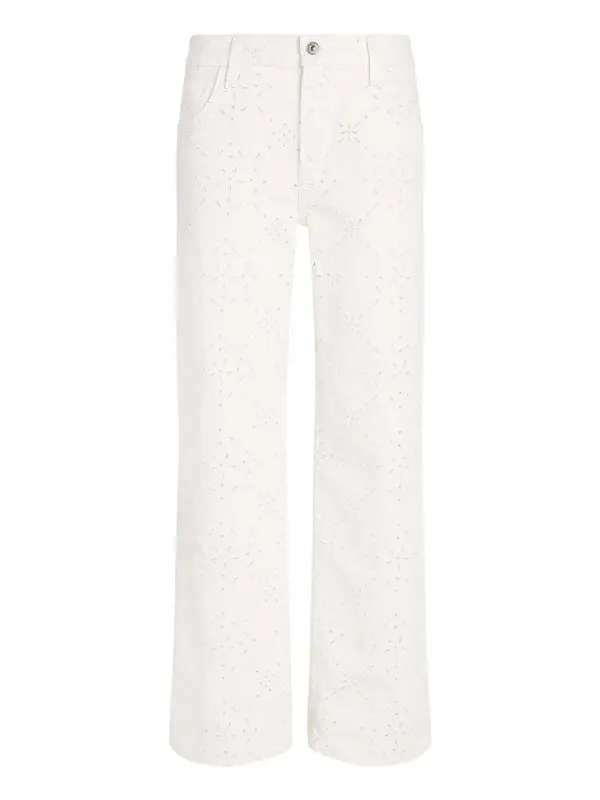 Citizens Of Humanity Eyelet Lindz Easy Straight Jeans - White