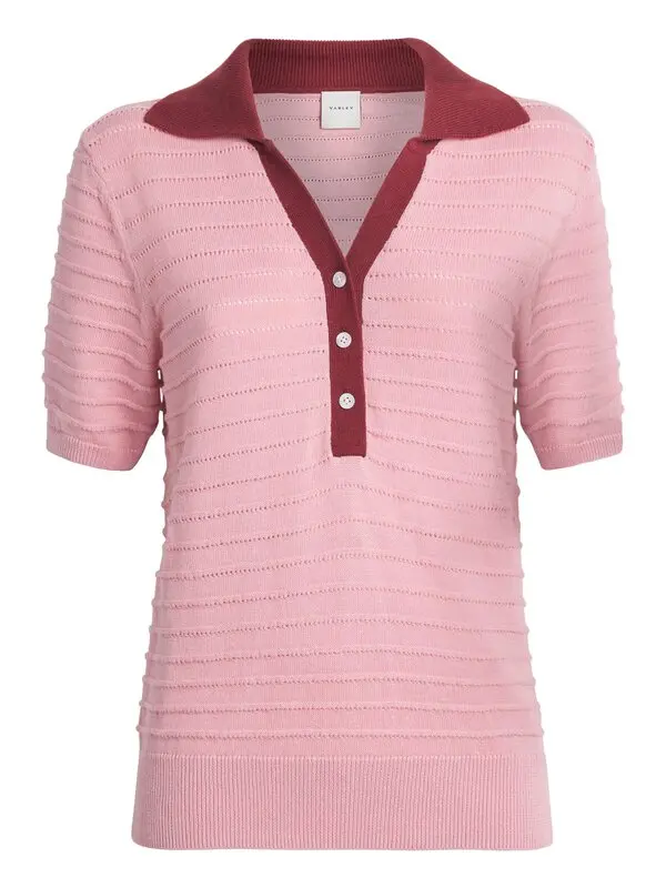 Varley Knitted Wren Polo Shirt - Purple