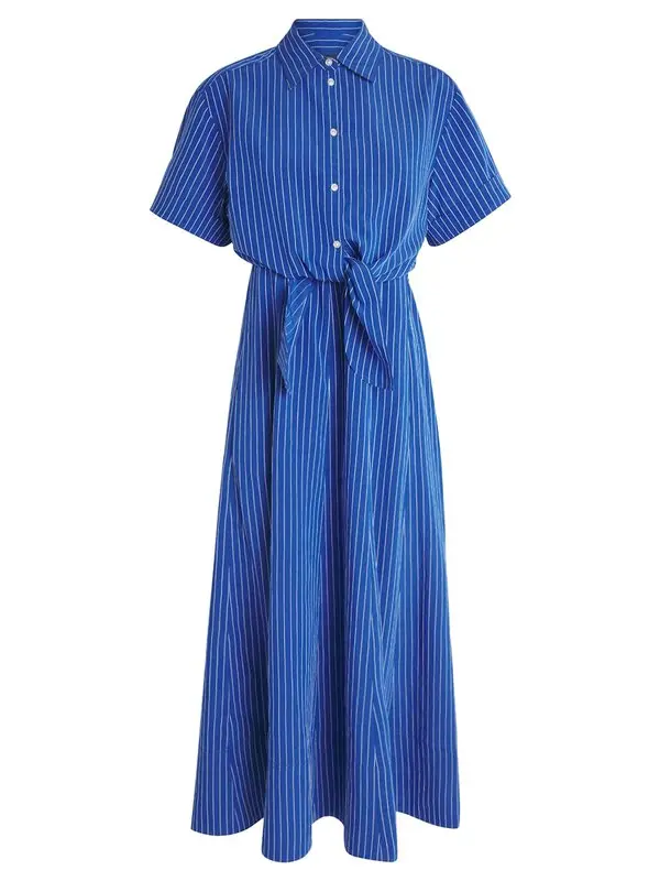 ME+EM 2-in-1 Striped Maxi Dress And Shirt Set - Blue