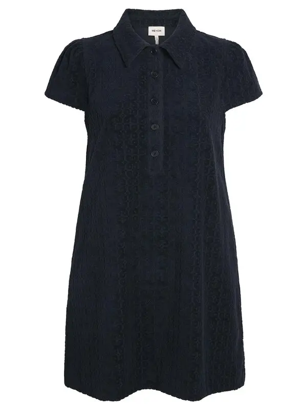 ME+EM Jacquard Swing Mini Dress - Navy