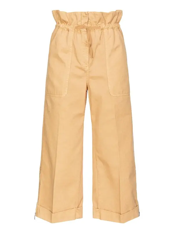 Pinko Zip-detail Cotton Trousers - Nude