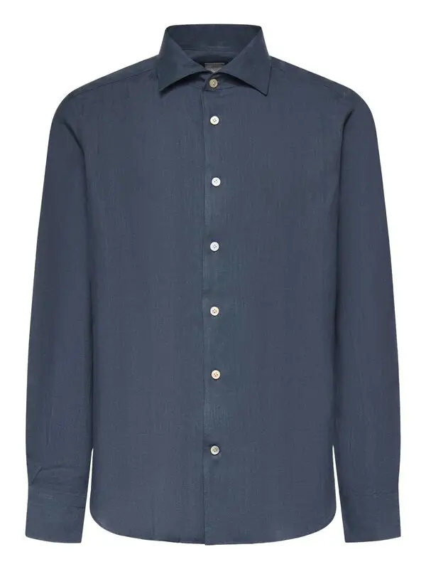Eleventy Classic Long-sleeve Shirt - Blue