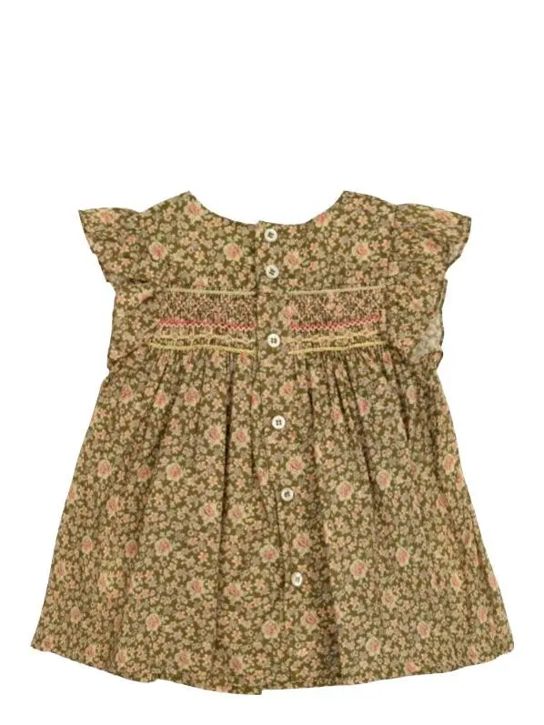 Bonpoint Floral Smocked Top - Green