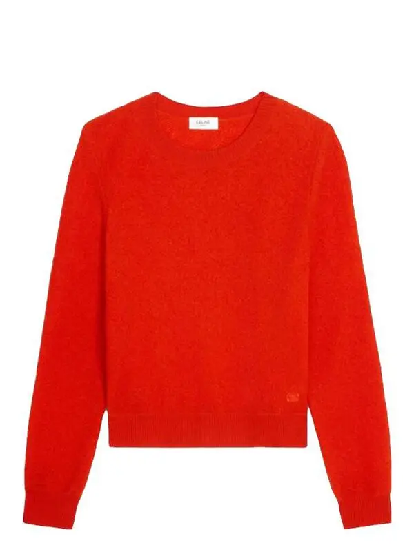 Celine Crew Neck Long-sleeved Sweater - Red