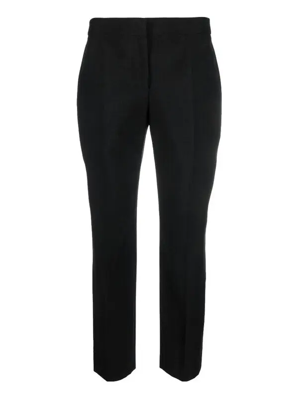Alexander McQueen Cropped Slim Cut Trousers - Black