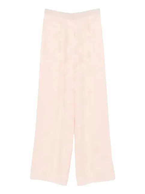 FORTE_FORTE Floral-jacquard Wide-leg Trousers - Pink
