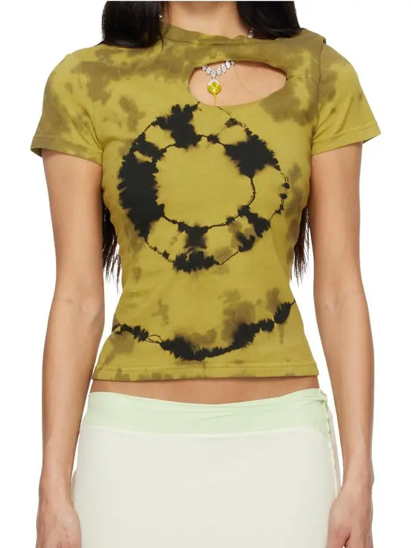 Ottolinger Tie-dye Crew Neck T-shirt With Cutout Detail - Multicolor
