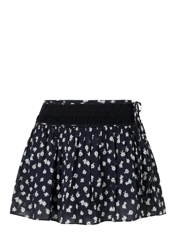 Posse Floral Lace-trimmed Midi Skirt - Black