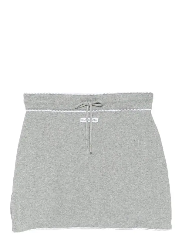 MARINE SERRE Drawstring Jersey Midi Skirt - Gray