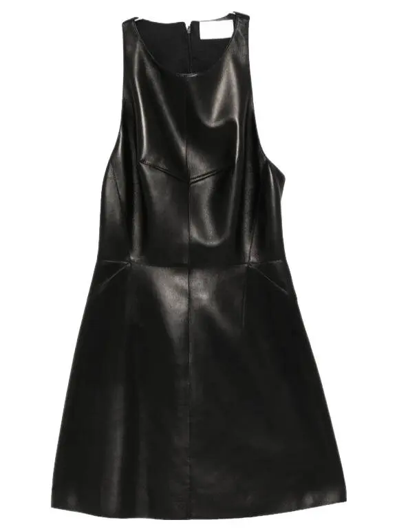 Givenchy Sleeveless Leather Mini Dress - Black