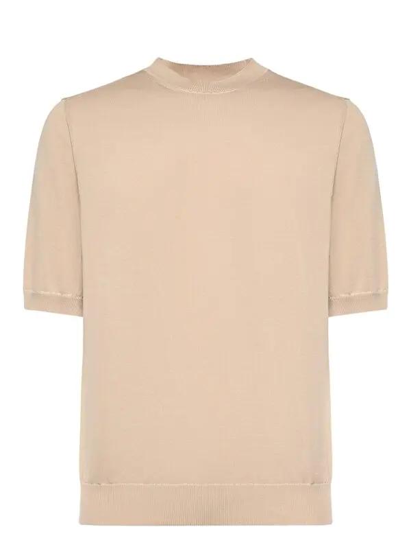 Eleventy Short Sleeve Knitted Sweater - Nude