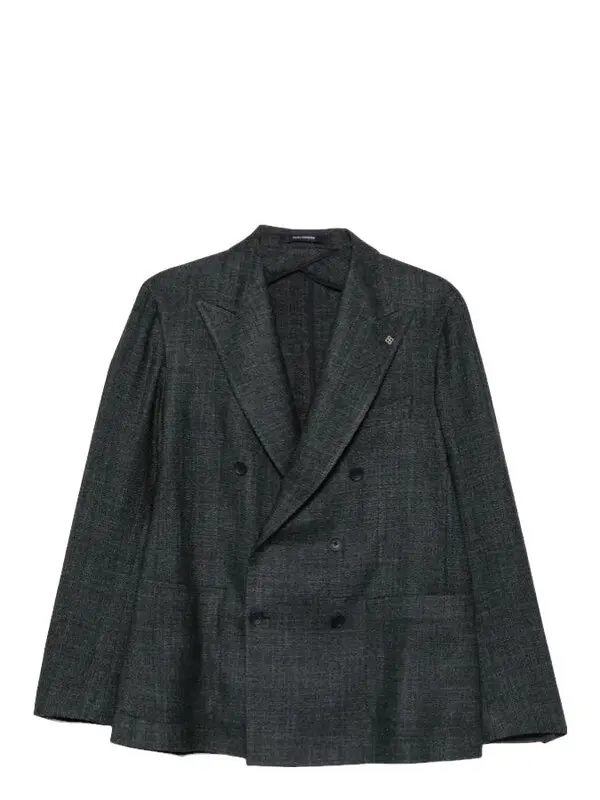 Tagliatore Double-breasted Suit Jacket With Long Sleeves - Dark Blue